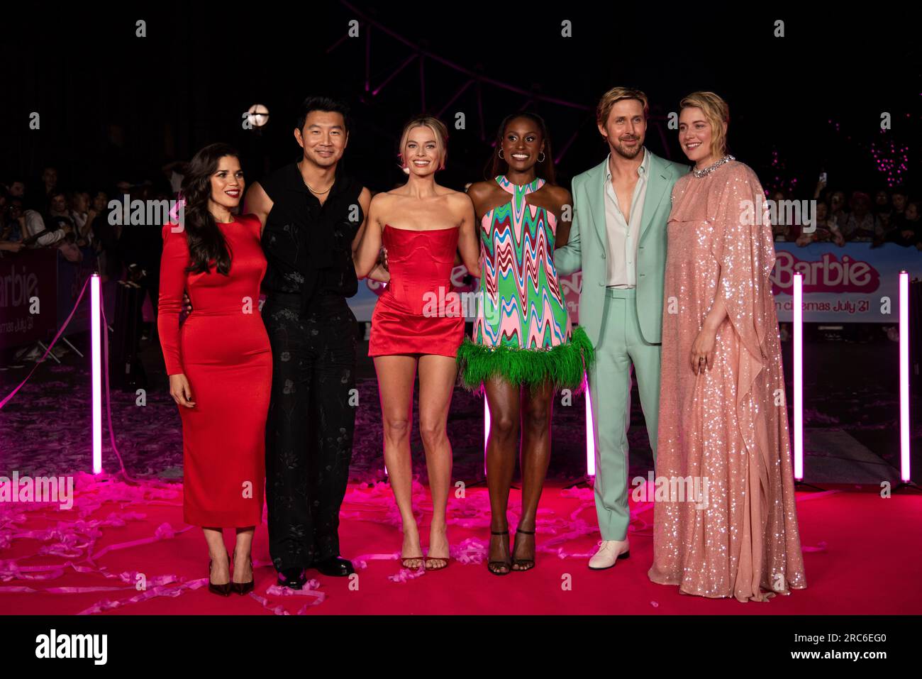 America Ferrera, from left, Simu Liu, Margot Robbie, Issa Rae, Ryan ...