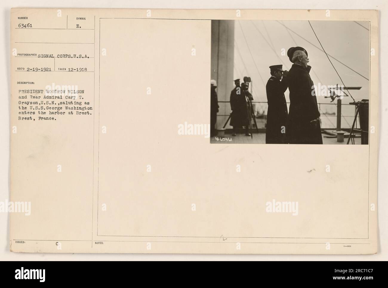 Präsident Woodrow Wilson und Konteradmiral Cary T. Grayson, U.S. N ...