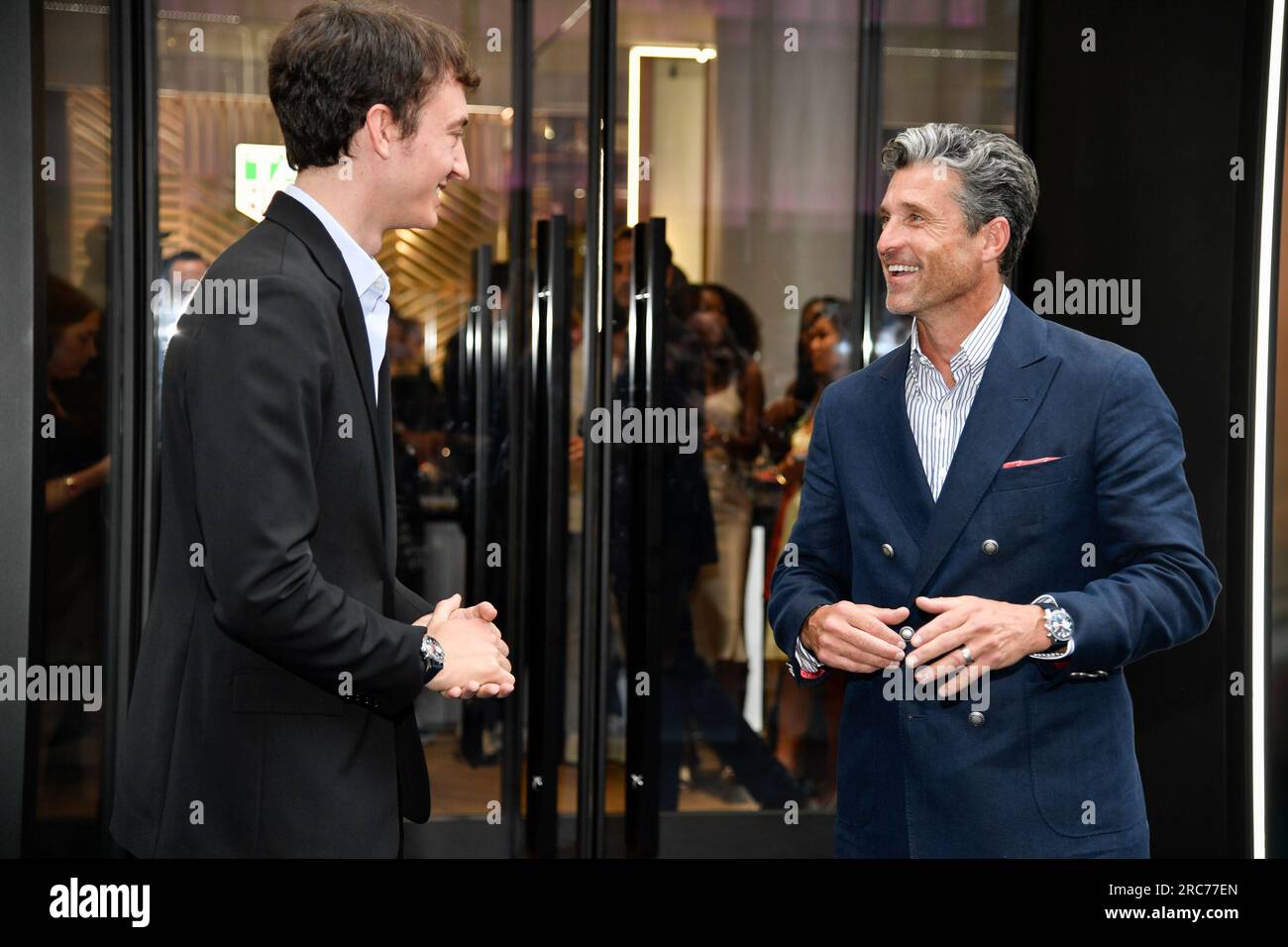 TAG Heuer CEO Frederic Arnault, left, and Patrick Dempsey attend the TAG Heuer Fifth Avenue ...
