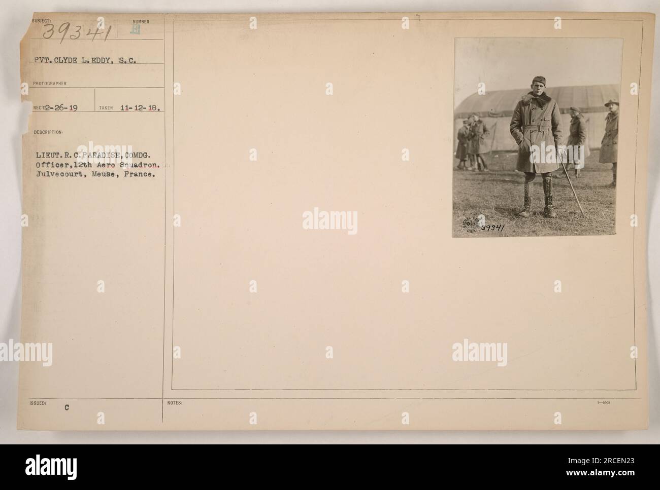 Gefreiter Clyde L. Eddy, Fotograf des Signalkorps, hat dieses Foto am ...