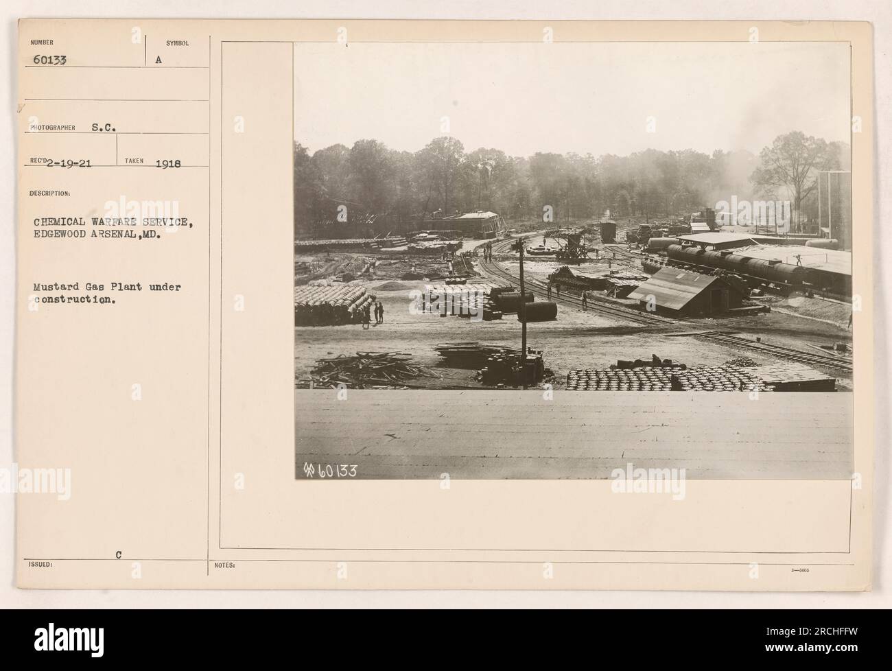 Bau einer Senfgasanlage in Edgewood Arsenal, MD. Durch den Chemischen ...