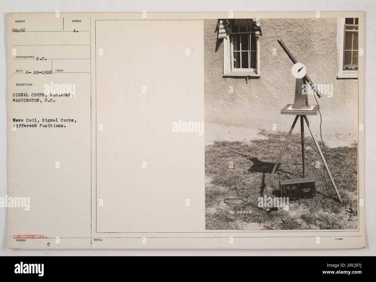 Das Foto zeigt die Wave Coil des Signal Corps, USA Army, in Washington ...