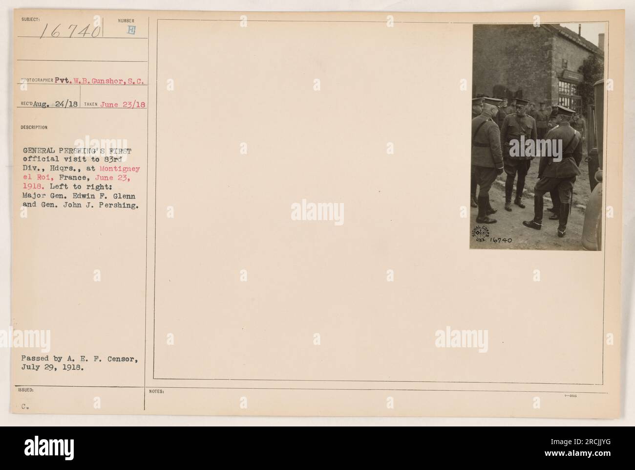 Pershings besuch -Fotos und -Bildmaterial in hoher Auflösung – Alamy