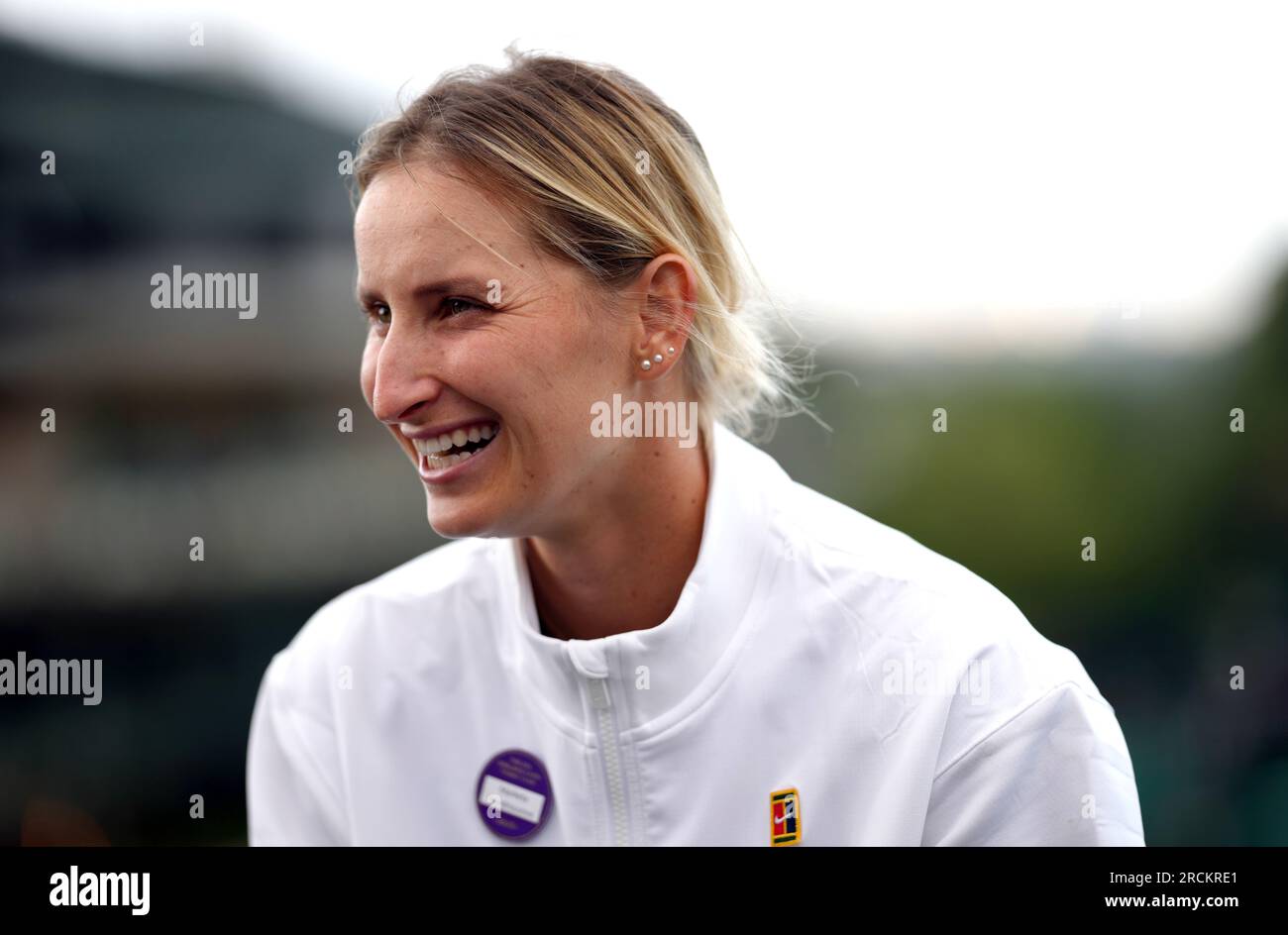 Marketa Vondrousova in der gemischten Zone, nach ihrem Sieg im ...
