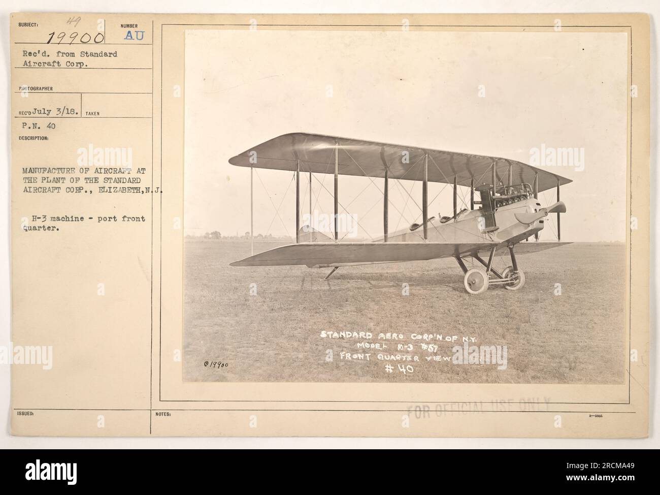 Abbildung der Flugzeugherstellung im Werk der Standard Aircraft Corp ...