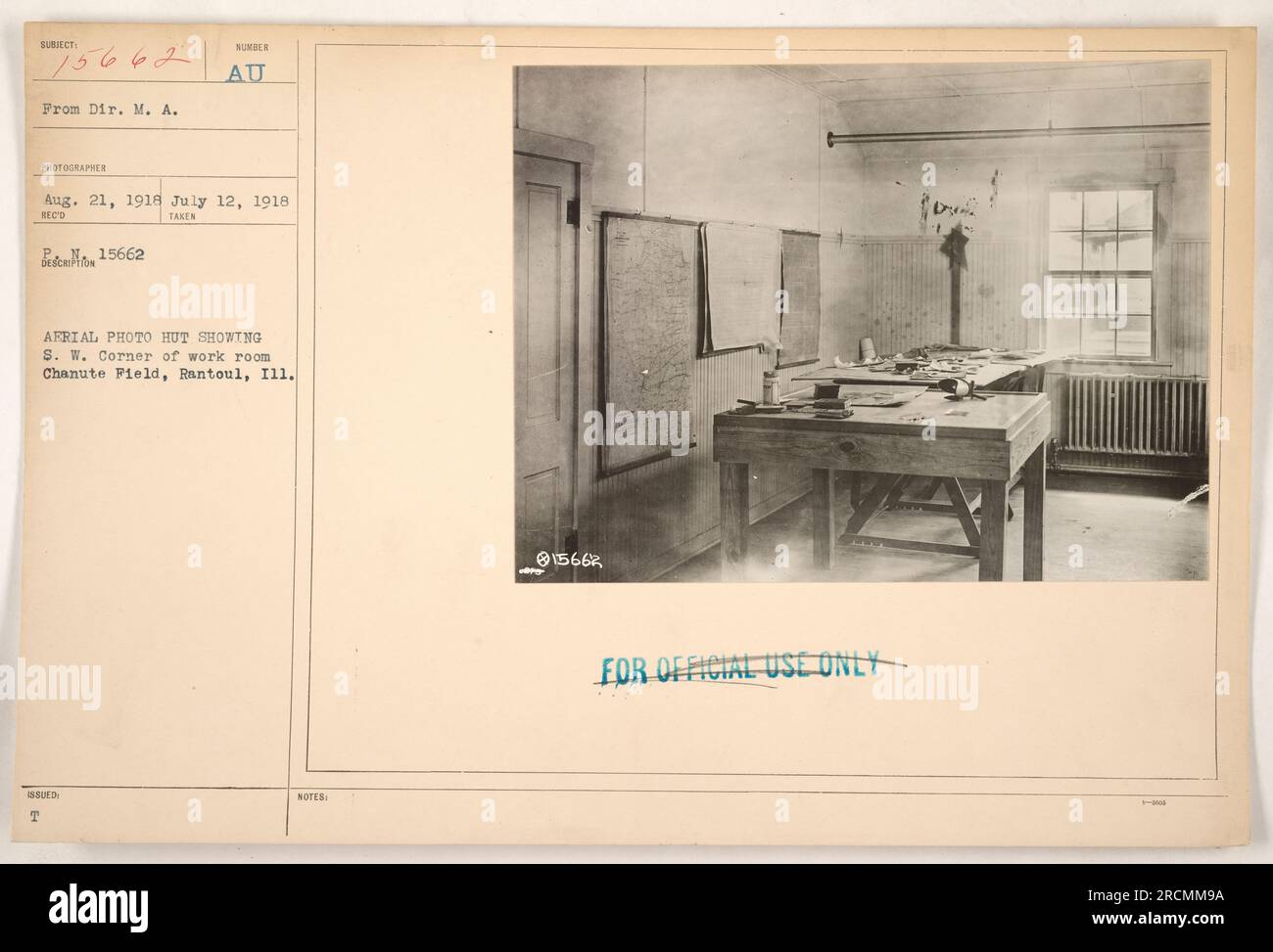 Luftfoto-Hütte am Chanute Field in Rantoul, Illinois. Das Bild zeigt ...