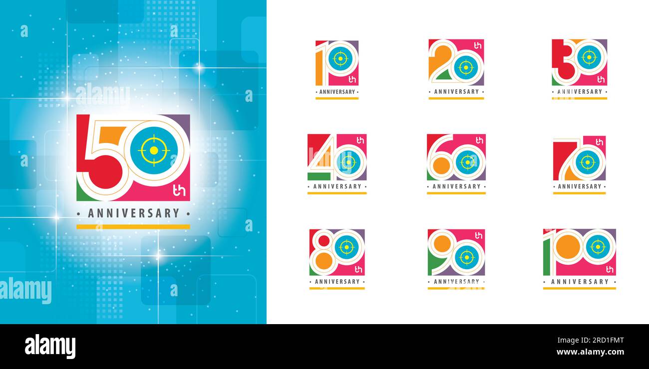 Set aus „Jubiläum“-Logo, „Jubiläum“-Logo für Feier, Einladung ...