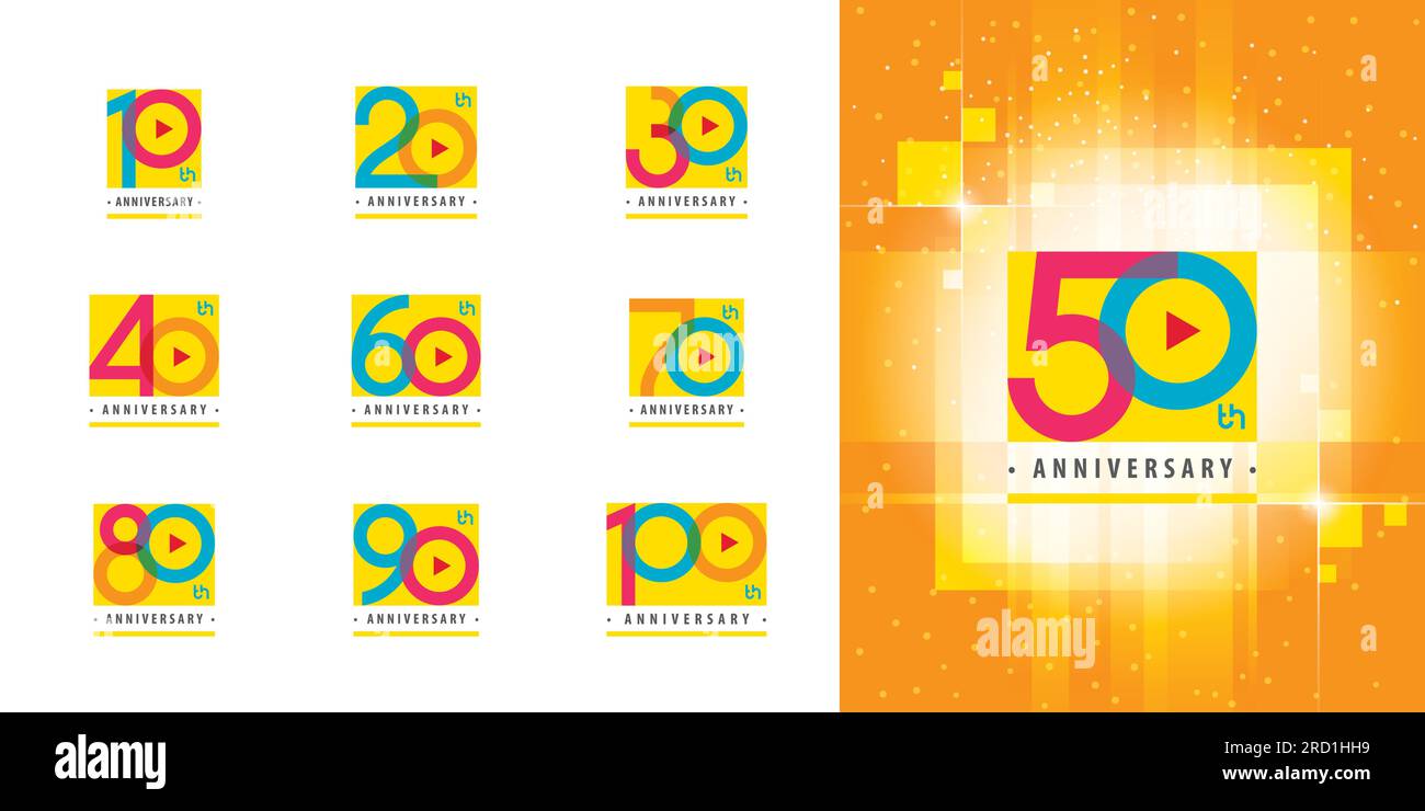 Set aus „Jubiläum“-Logo, „Jubiläum“-Logo für Feier, Einladung ...