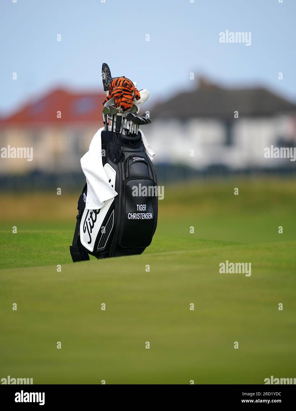 Allgemeiner Blick auf Deutschlands Tiger Christensen Golftasche auf dem ...