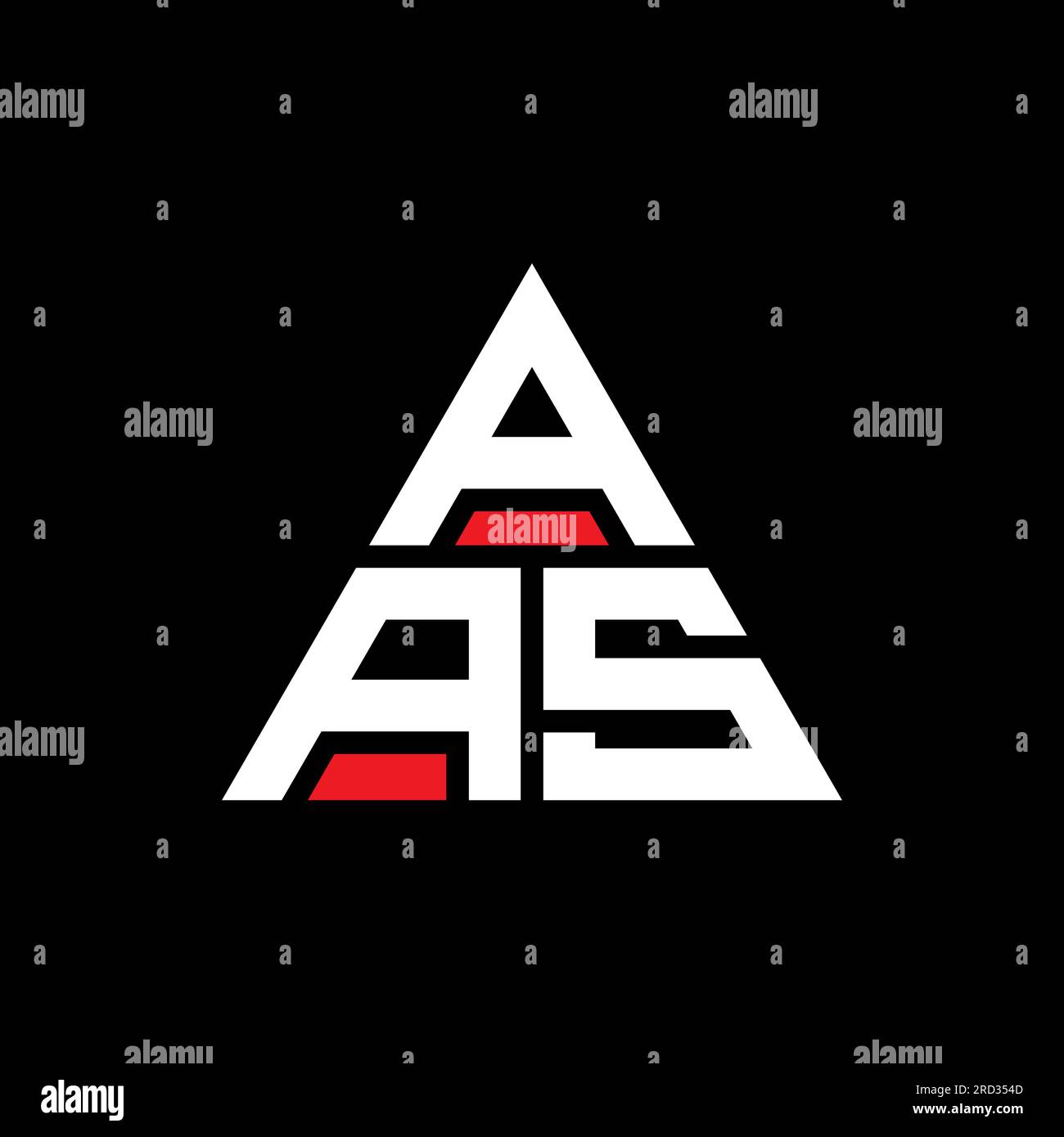 AAS-Logo mit Dreiecksbuchstaben und Dreiecksform. Monogramm mit AAS ...