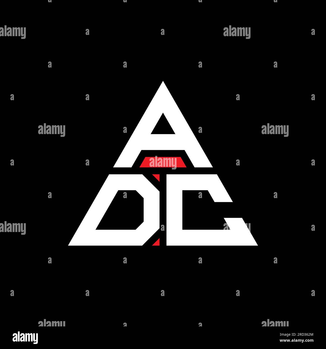 ADC-Logo mit Dreiecksbuchstaben und Dreiecksform. Monogramm mit ADC ...