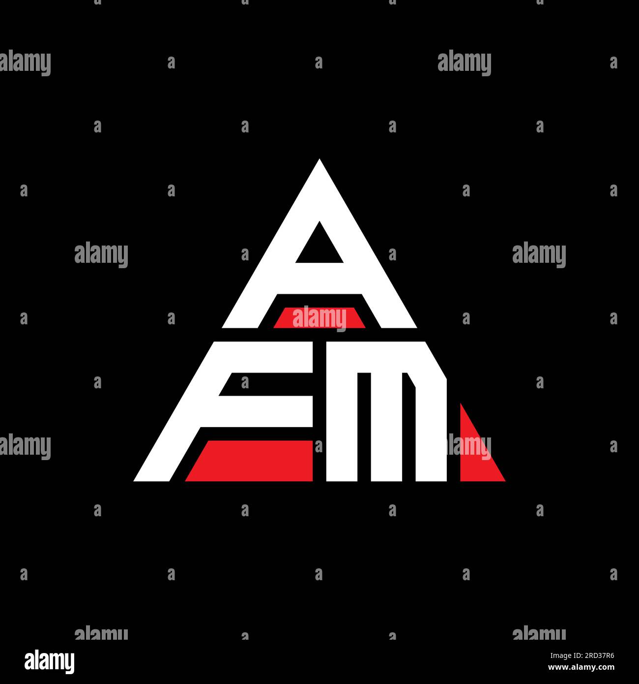 AFM-Logo mit Dreiecksbuchstaben und Dreiecksform. AFM-Monogramm mit ...