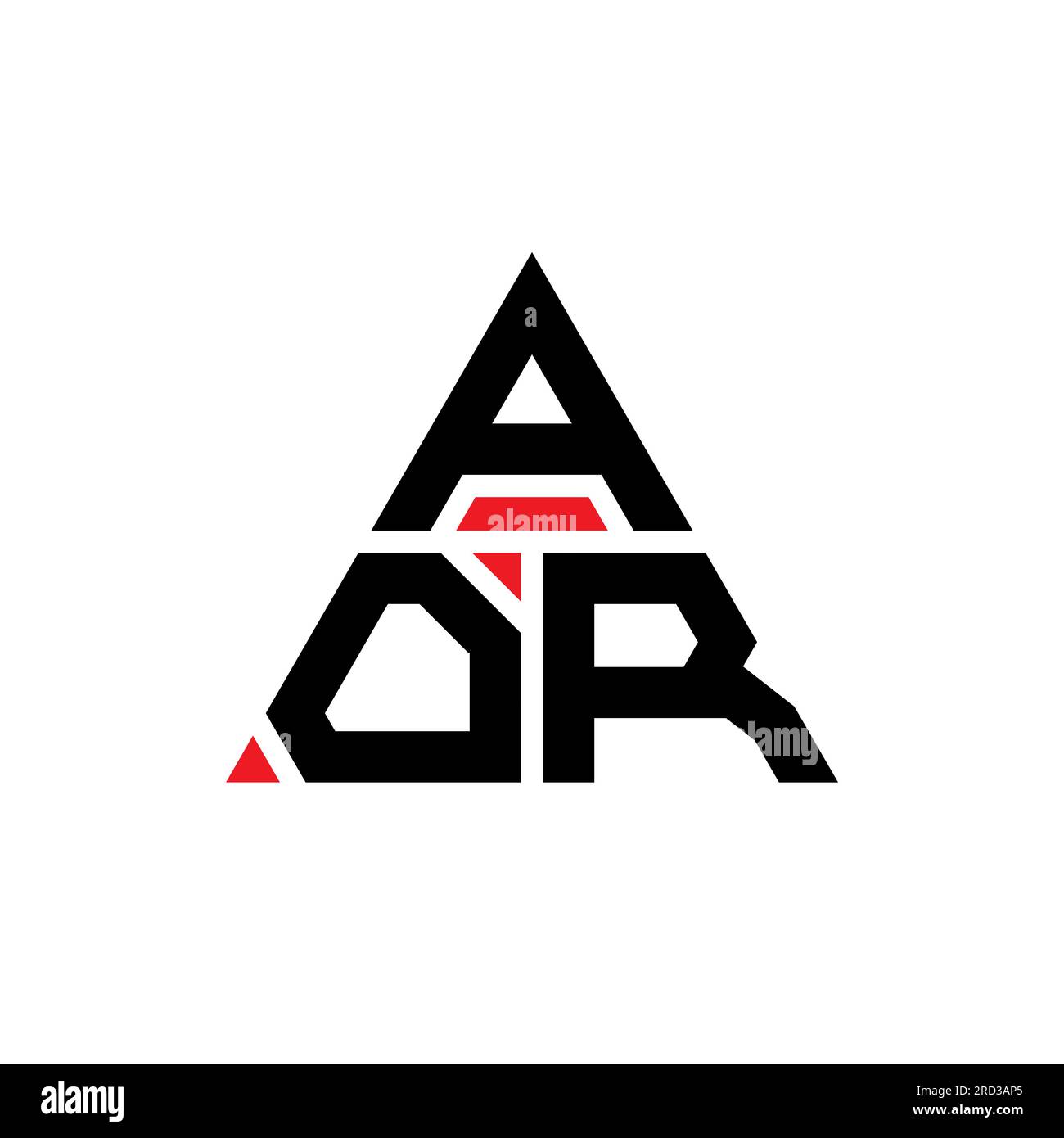 AOR-Logo mit Dreiecksbuchstaben und Dreiecksform. AOR Dreieck-Logo ...