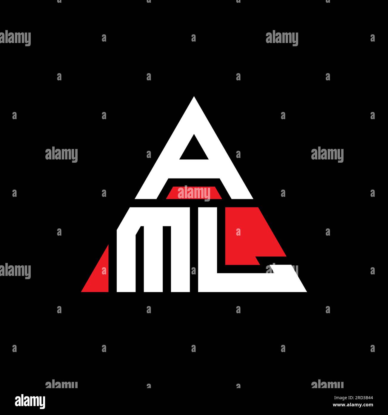 AML-Logo mit Dreiecksbuchstaben und Dreiecksform. Monogramm mit AML ...