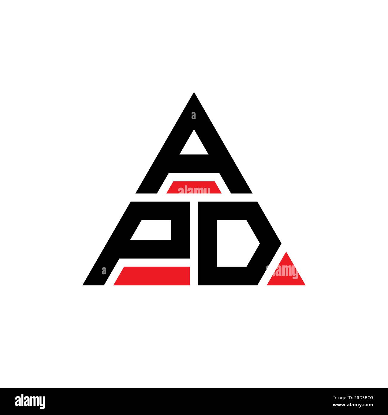 APD-Logo mit Dreiecksbuchstaben und Dreiecksform. APD-Dreieck-Logo ...