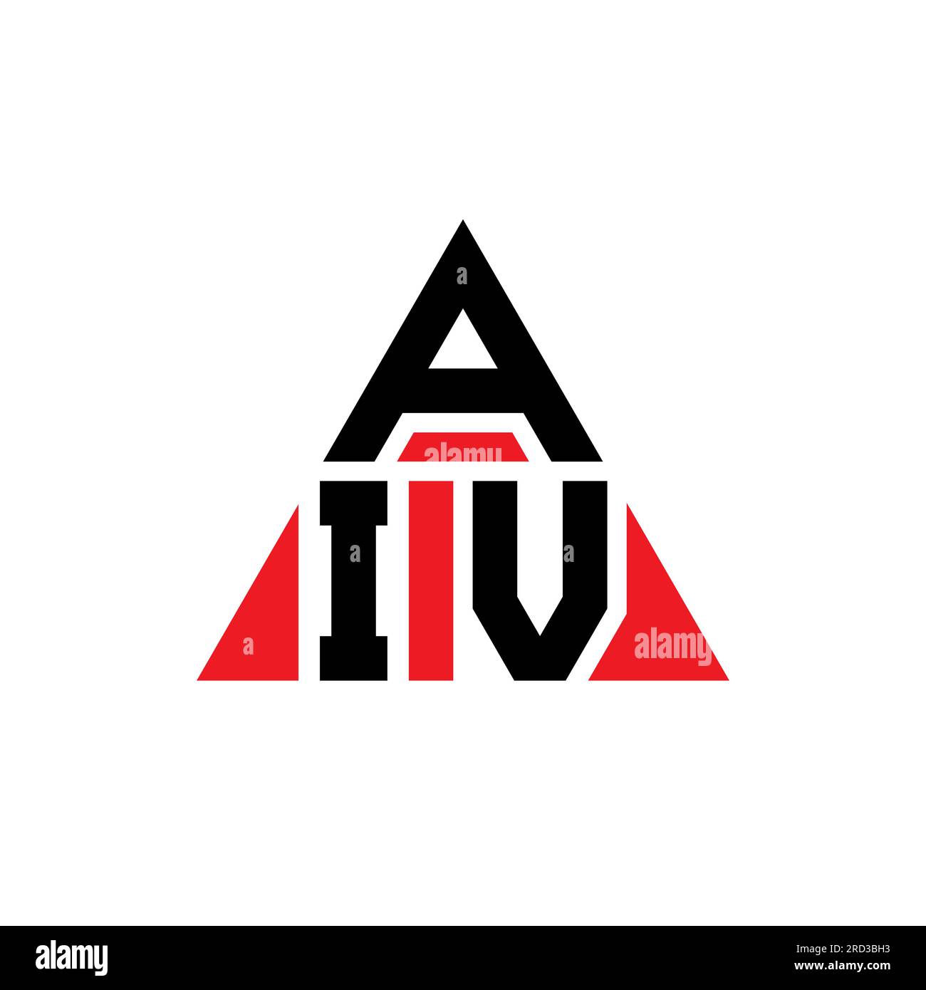 AIV-Logo mit Dreiecksbuchstaben und Dreiecksform. Monogramm mit AIV ...