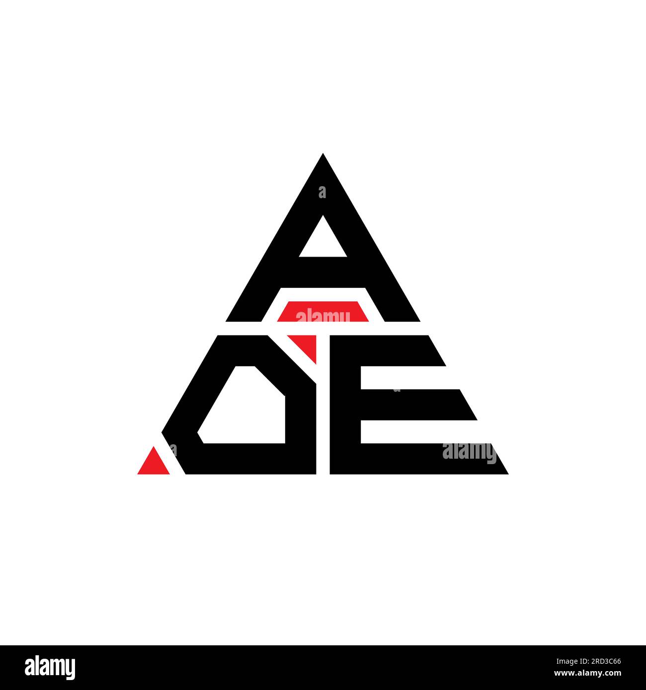 AOE-Logo mit Dreiecksbuchstaben und Dreiecksform. MONOGRAMM MIT AOE ...
