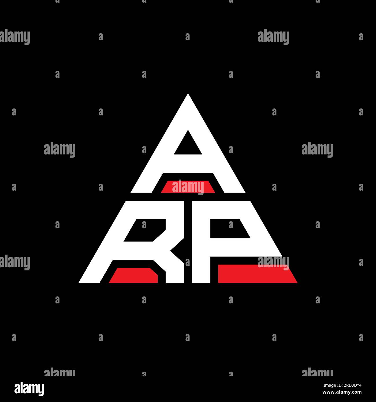 ARP-Logo mit Dreiecksbuchstaben und Dreiecksform. Monogramm mit ARP ...