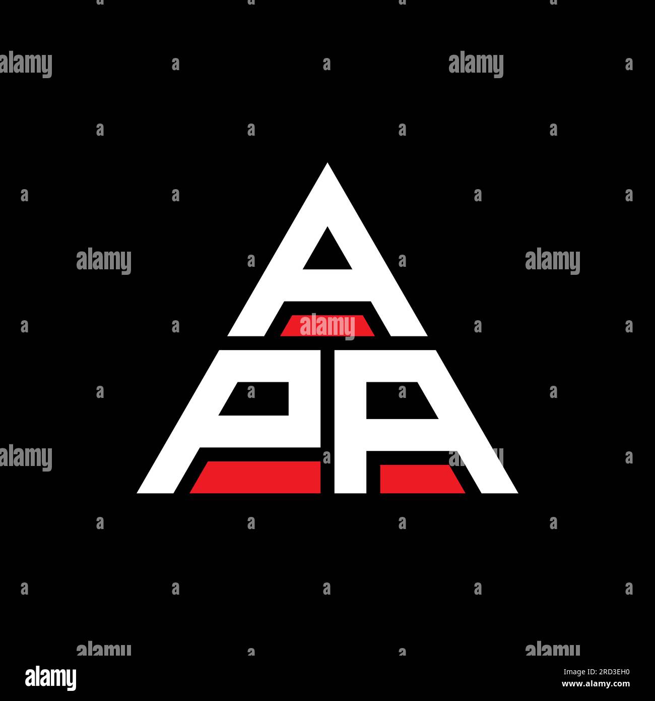 APA-Logo mit Dreiecksbuchstaben und Dreiecksform. Monogramm mit APA ...