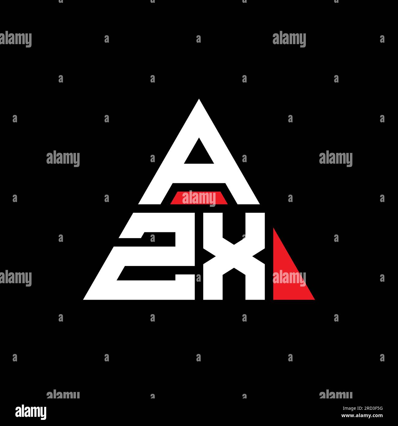 AZX-Logo mit Dreiecksbuchstaben und Dreiecksform. Monogramm mit AZX ...