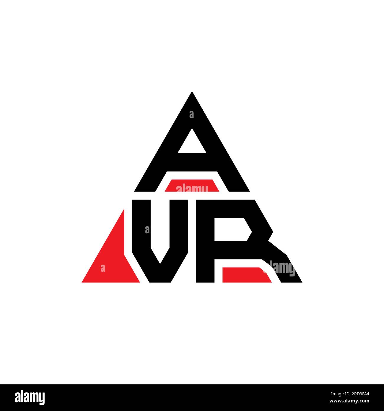 AVR-Logo mit Dreiecksbuchstaben und Dreiecksform. AVR-Monogramm mit ...
