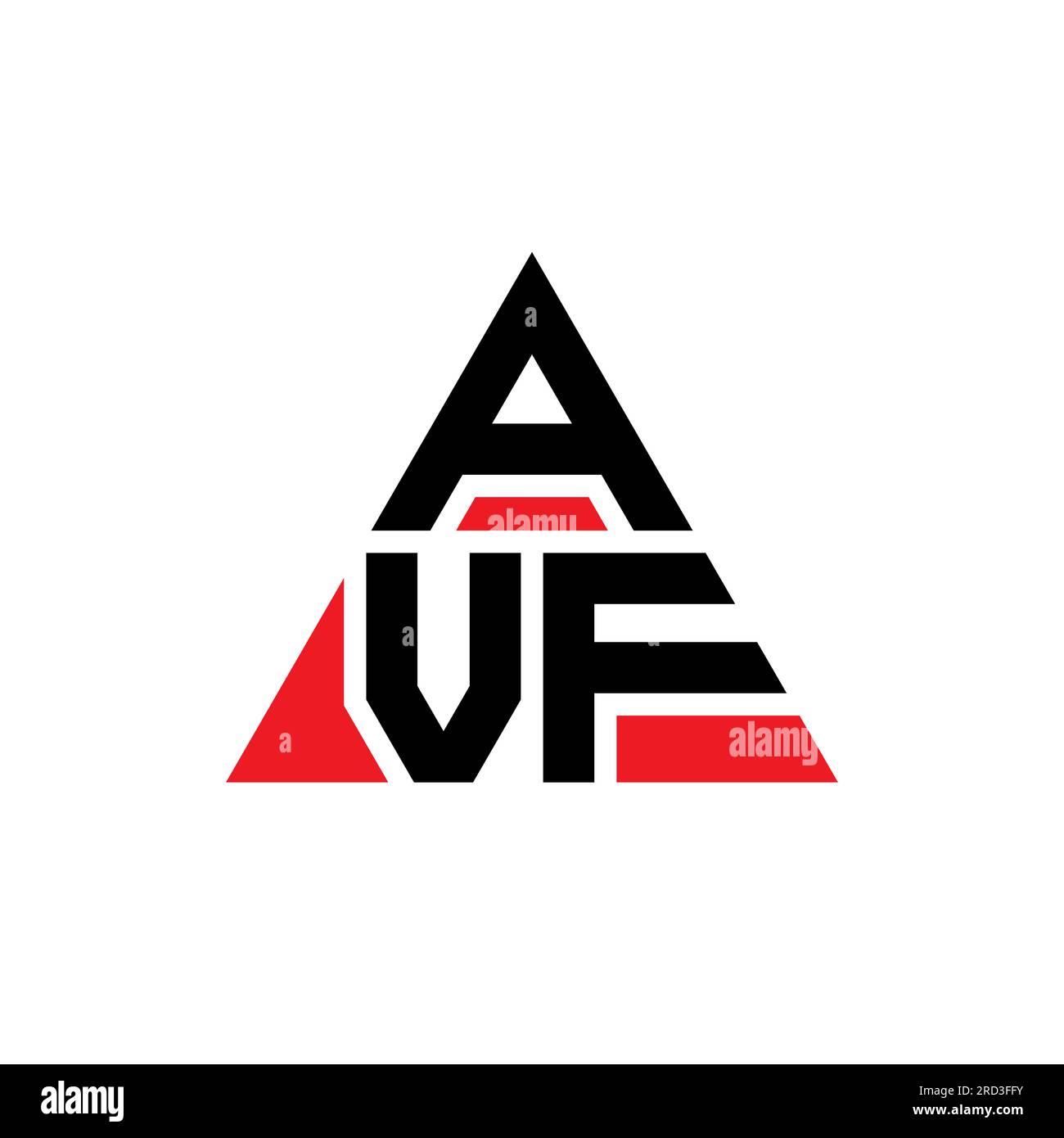 AVF-Logo mit Dreiecksbuchstaben und Dreiecksform. MONOGRAMM MIT AVF ...