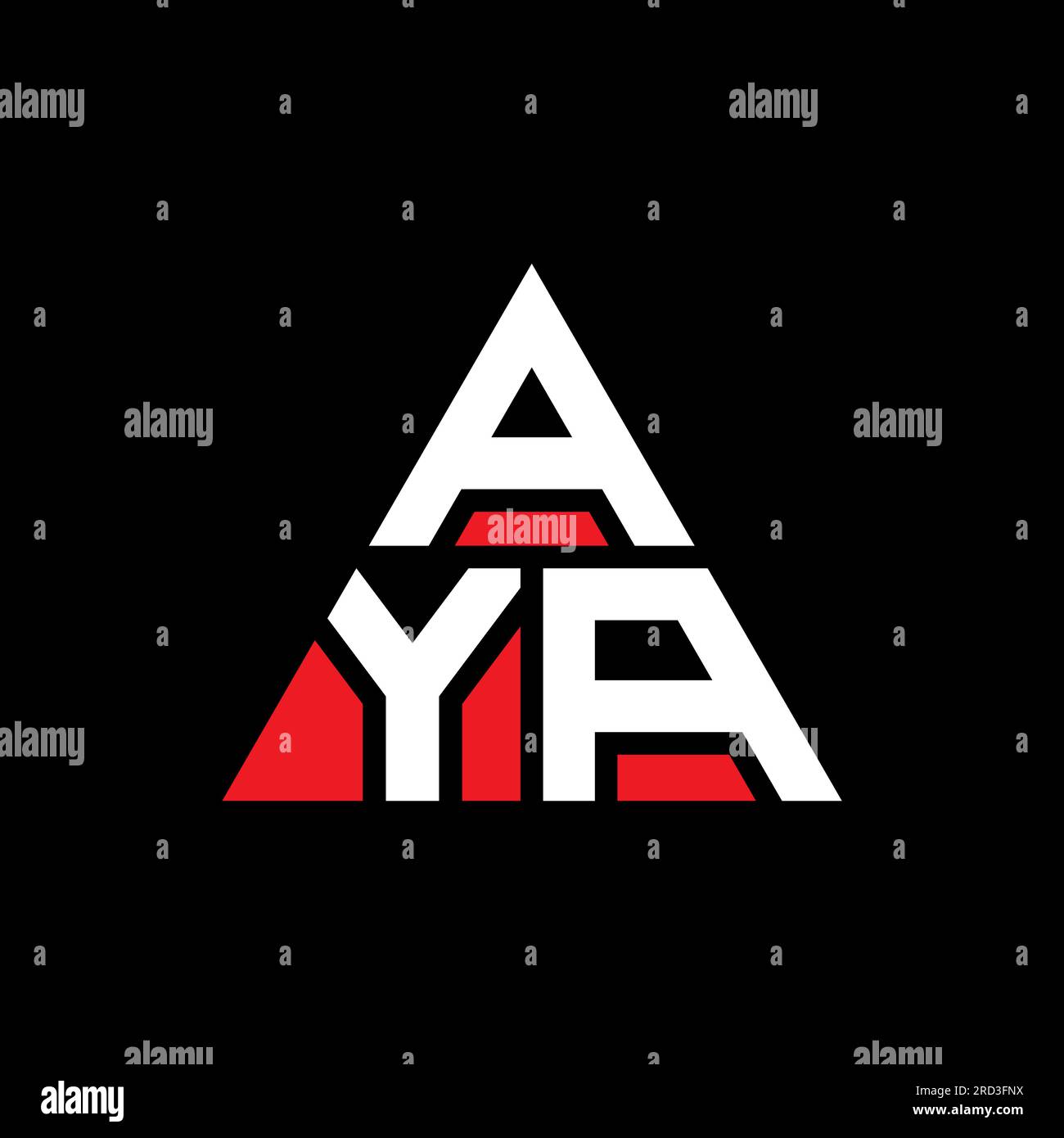 LOGO mit DREIECKSBUCHSTABEN „AYA“ in Dreiecksform. Monogramm mit AYA ...