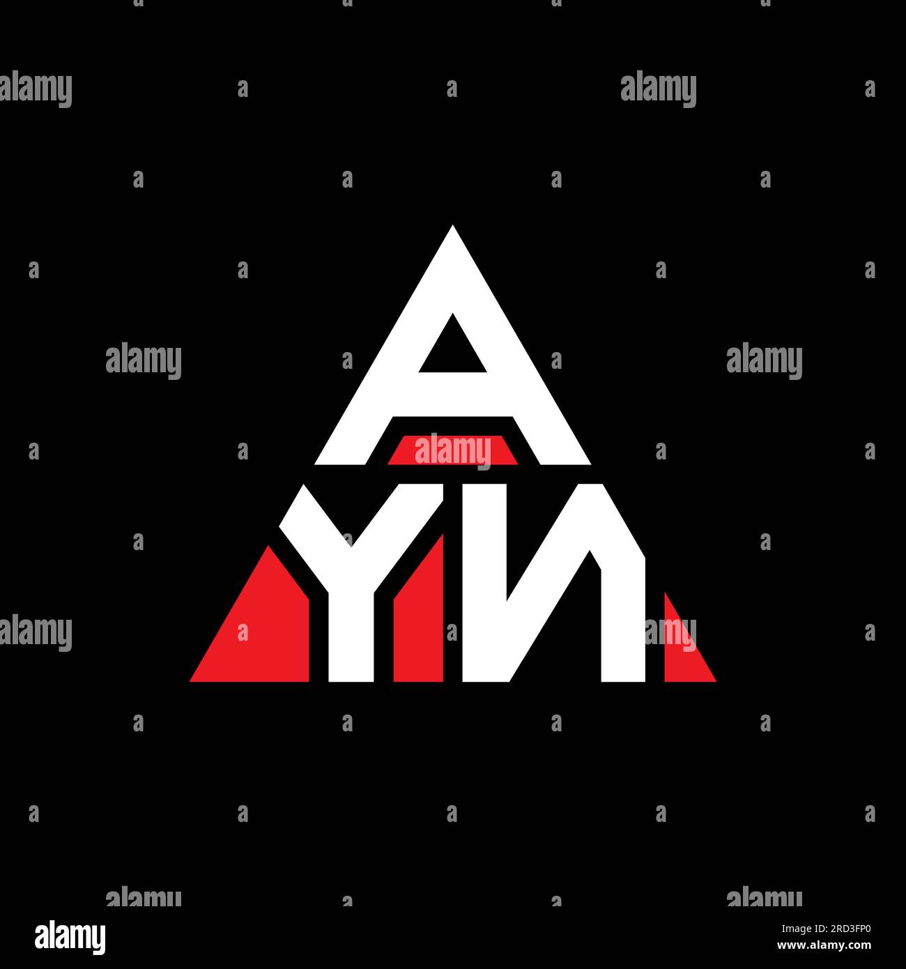 LOGO mit DREIECKIGEM AYN-Buchstaben und Dreiecksform. Monogramm mit AYN ...