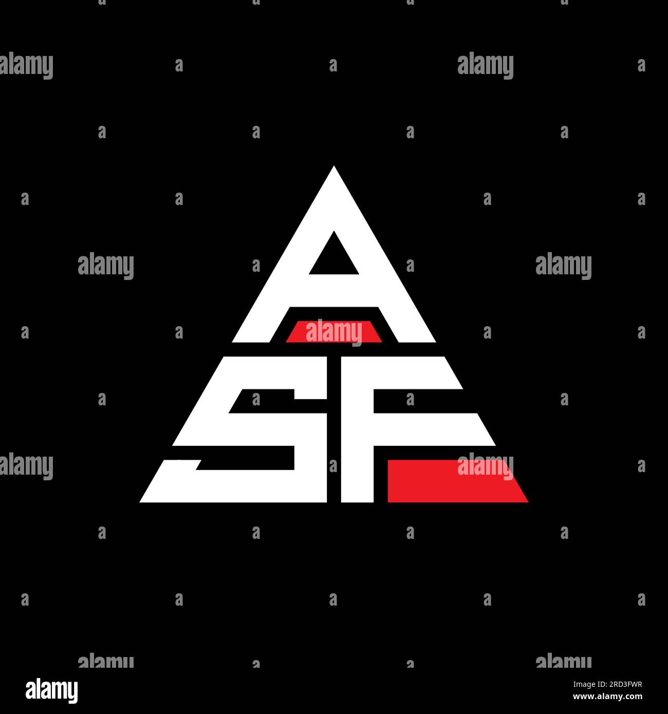 ASF-Logo mit Dreiecksbuchstaben und Dreiecksform. Monogramm mit ASF ...