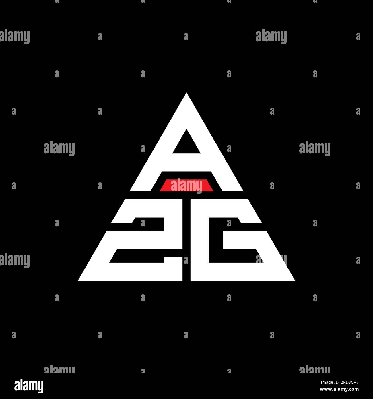 AZG-Logo mit Dreiecksbuchstaben und Dreiecksform. Monogramm mit AZG ...
