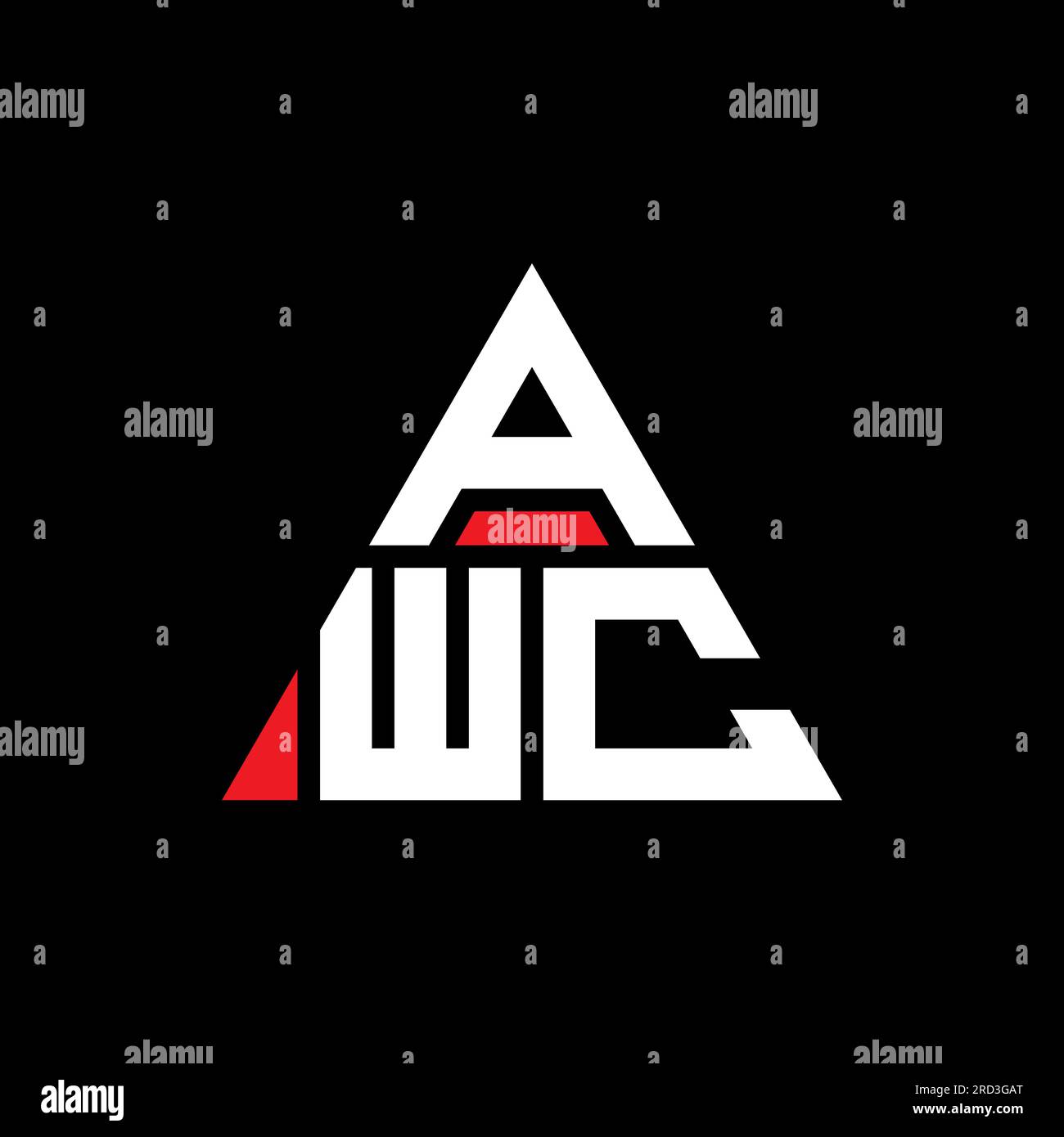 AWC-Logo mit Dreiecksbuchstaben und Dreiecksform. Monogramm mit AWC ...