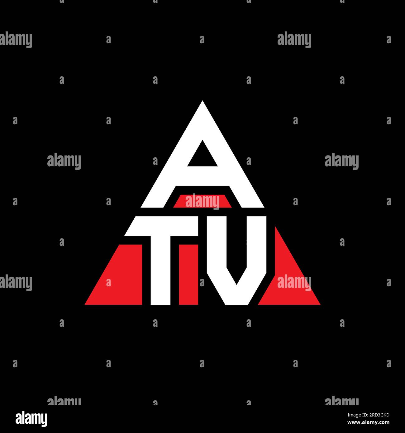 ATV-Logo mit Dreiecksbuchstaben und Dreiecksform. Monogramm mit ATV ...