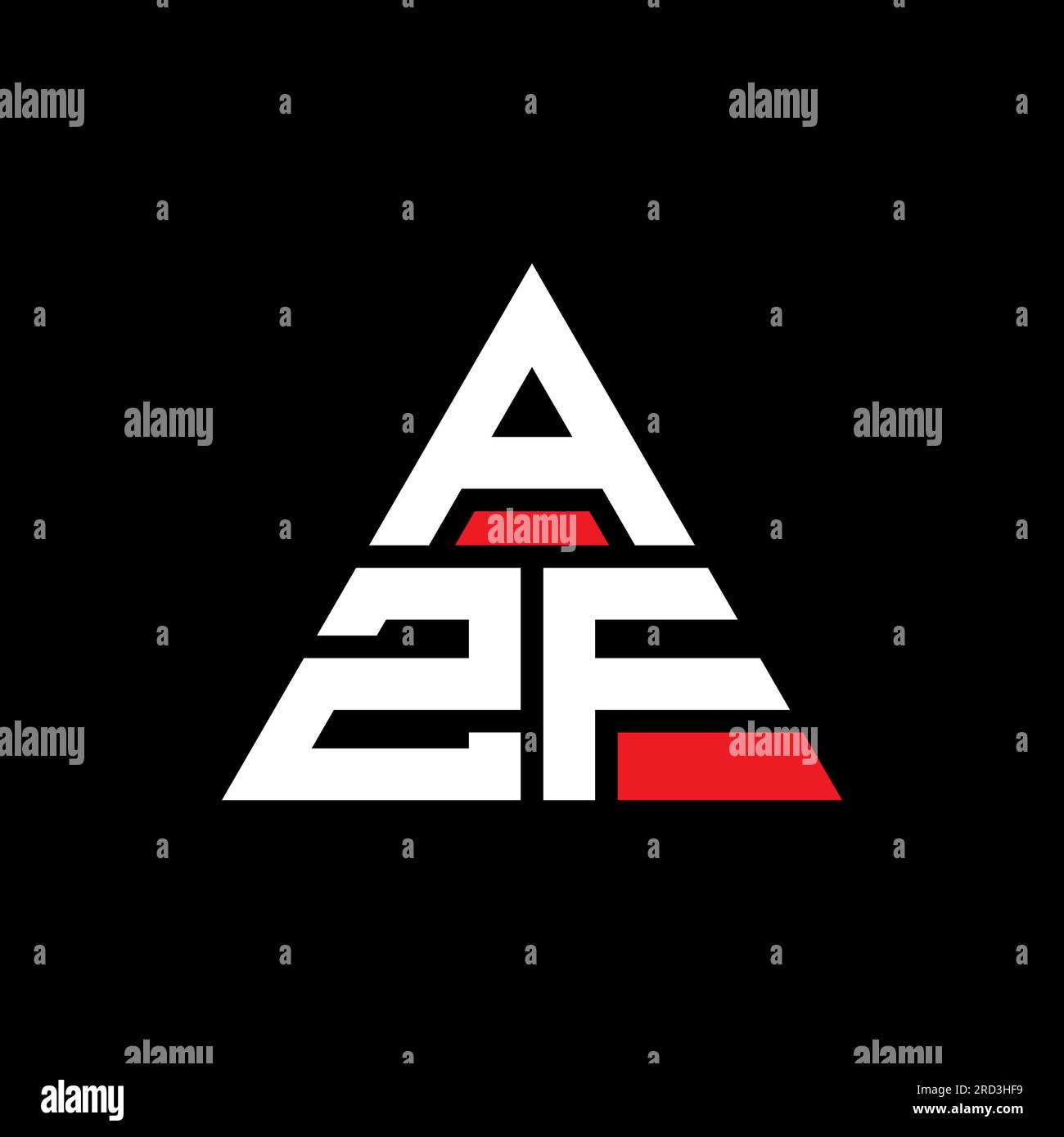 AZF-Logo mit Dreiecksbuchstaben und Dreiecksform. Monogramm mit AZF ...