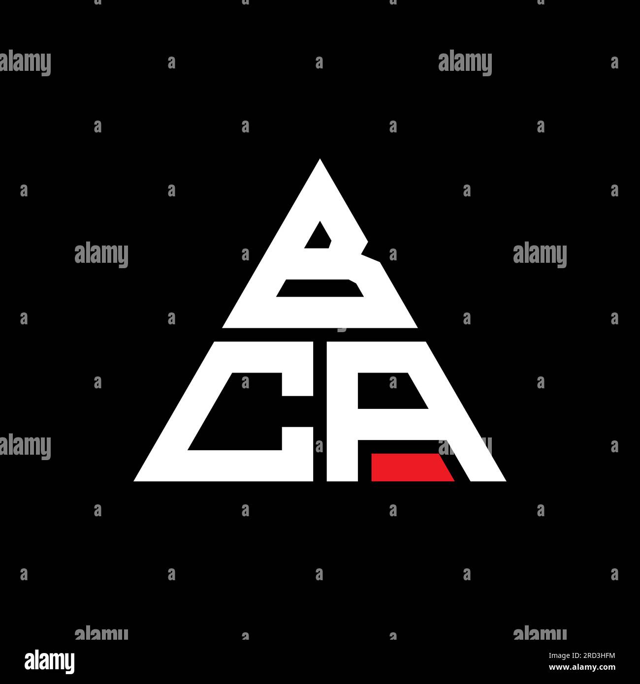 BCA-Logo mit Dreiecksbuchstaben und Dreiecksform. Monogramm mit BCA ...
