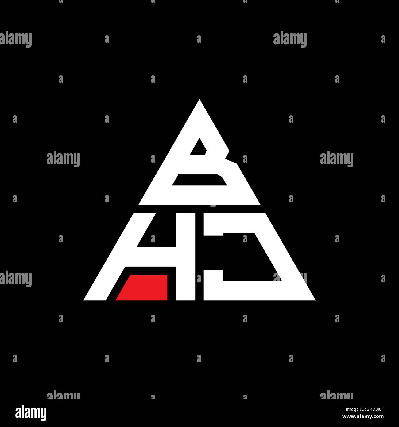 BHJ-Logo mit dreieckigem Buchstaben in Dreiecksform. Monogramm mit BHJ ...
