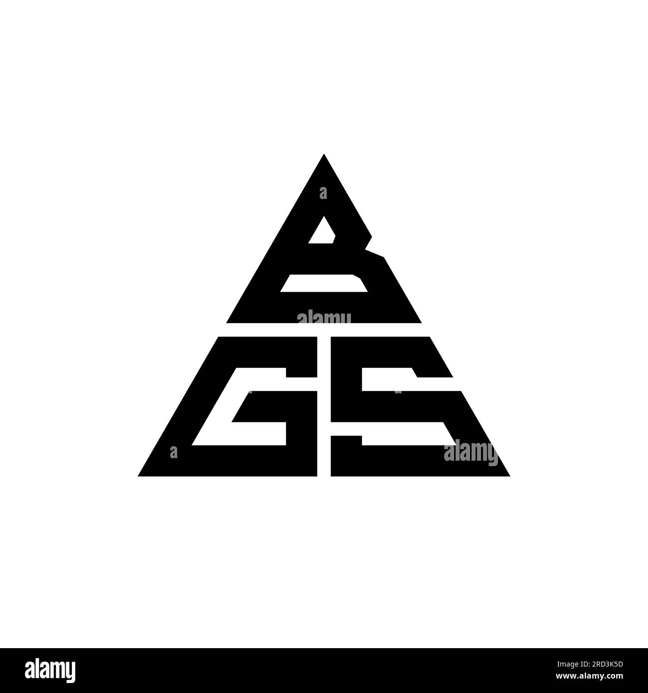 BGS-Logo mit Dreiecksbuchstaben und Dreiecksform. Monogramm mit BGS ...