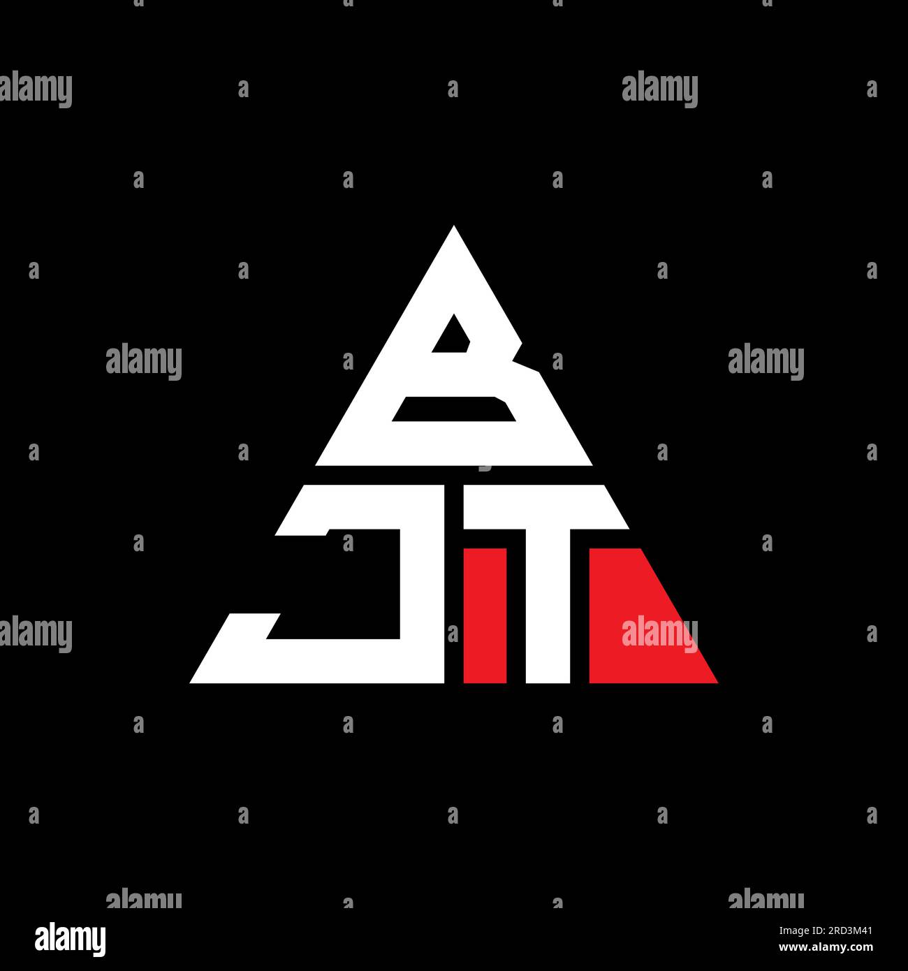BJT-Logo mit Dreiecksbuchstaben und Dreiecksform. Monogramm mit BJT ...