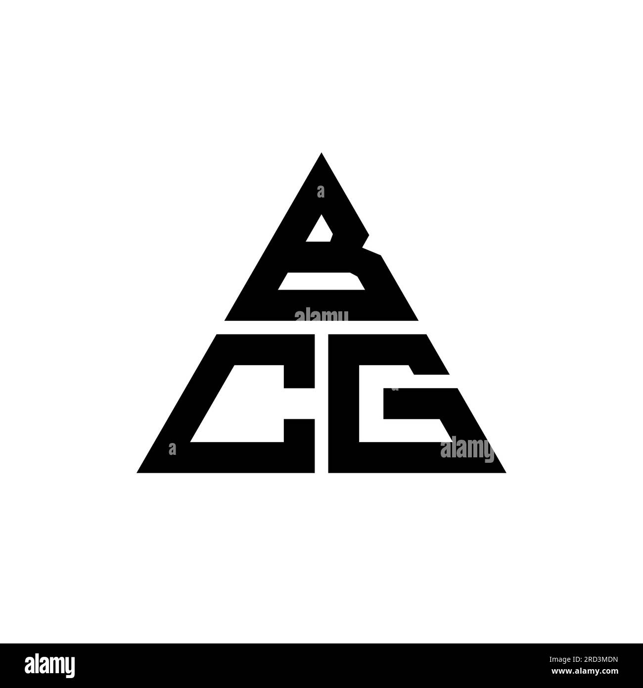 BCG-Logo mit Dreiecksbuchstaben und Dreiecksform. Monogramm mit BCG-Dreieck-Logo. BCG-Dreieck ...