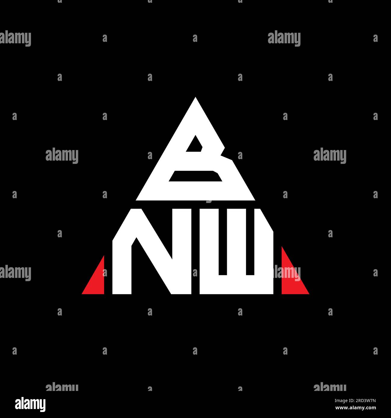 BNW-Logo mit Dreiecksbuchstaben und Dreiecksform. Monogramm mit BNW ...