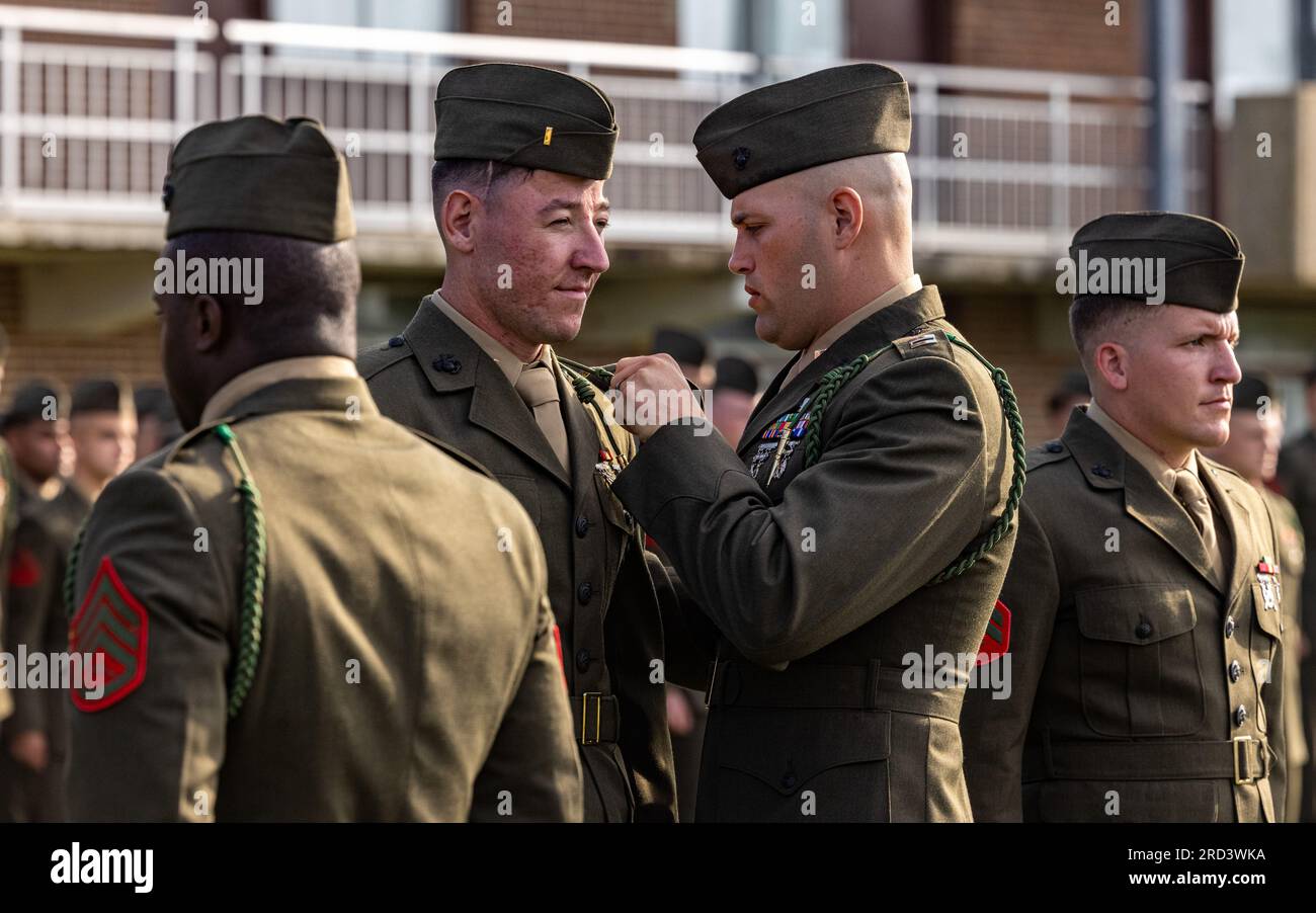 USA Marinekorps-Kapitän Stephan Bristow, Kommandeur des 1. Bataillons ...