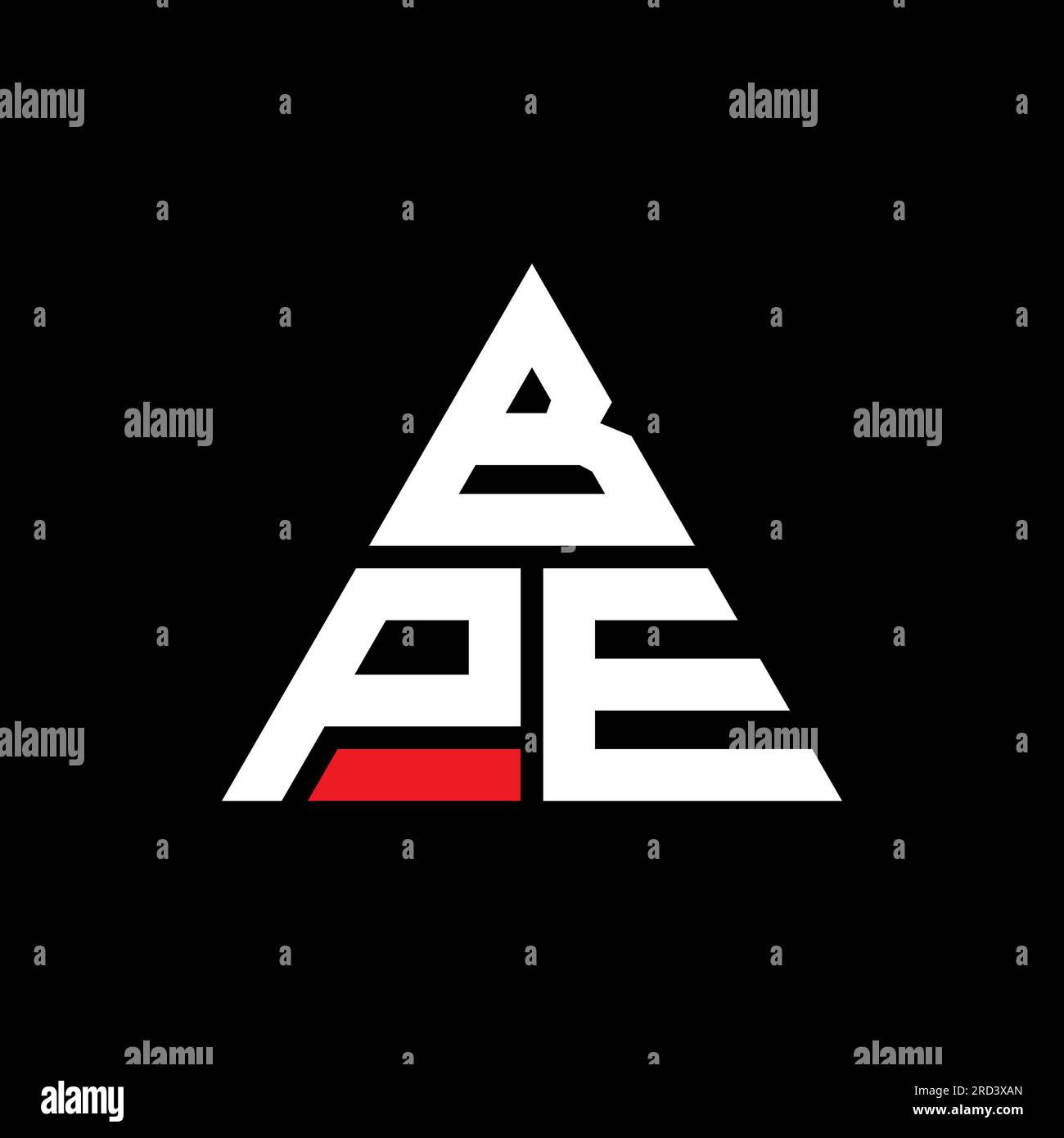 BPE-Logo mit Dreiecksbuchstaben und Dreiecksform. Monogramm mit BPE ...