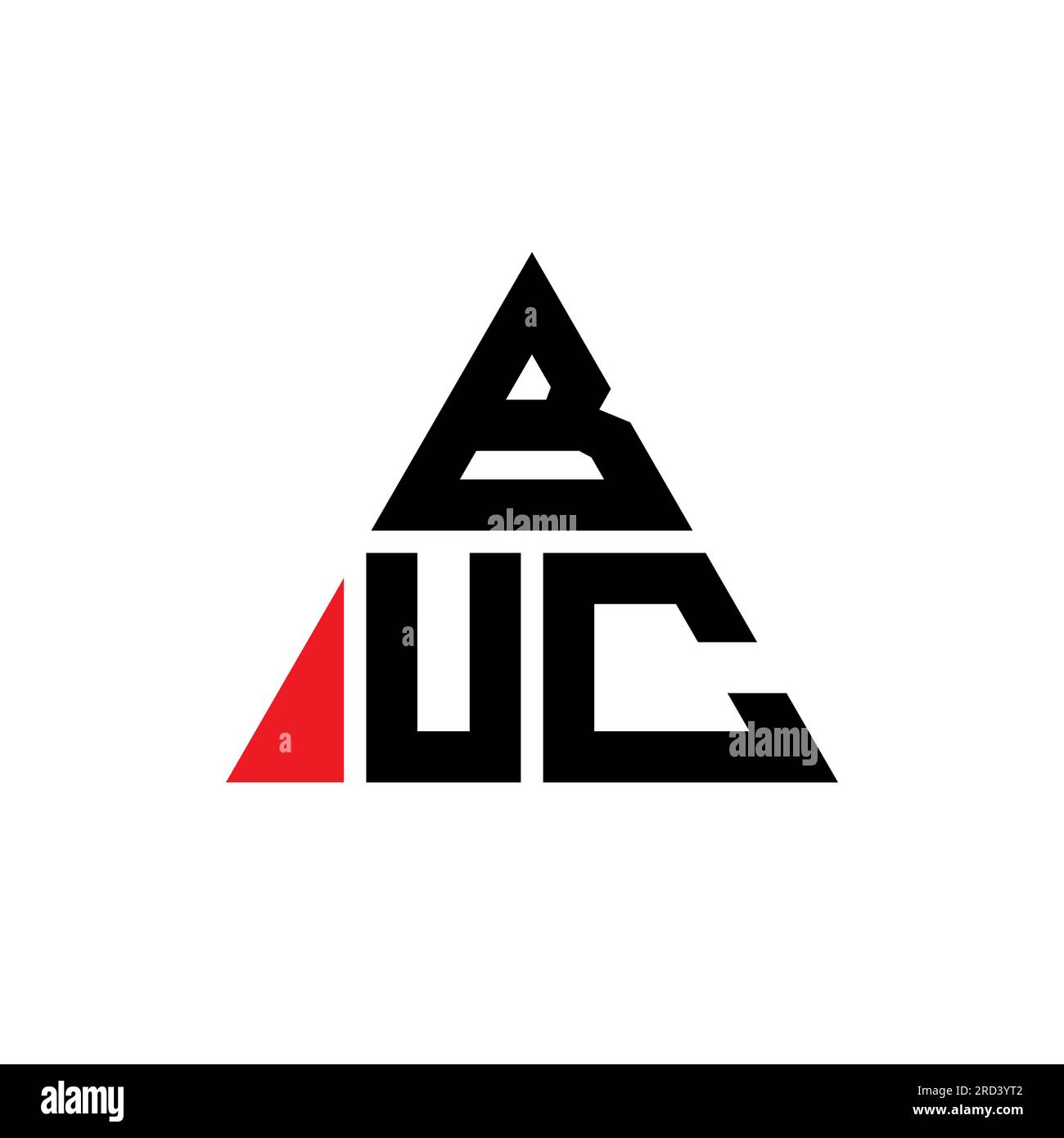 „BUC“-Logo mit Dreiecksbuchstaben und Dreiecksform. MONOGRAMM mit BUC ...