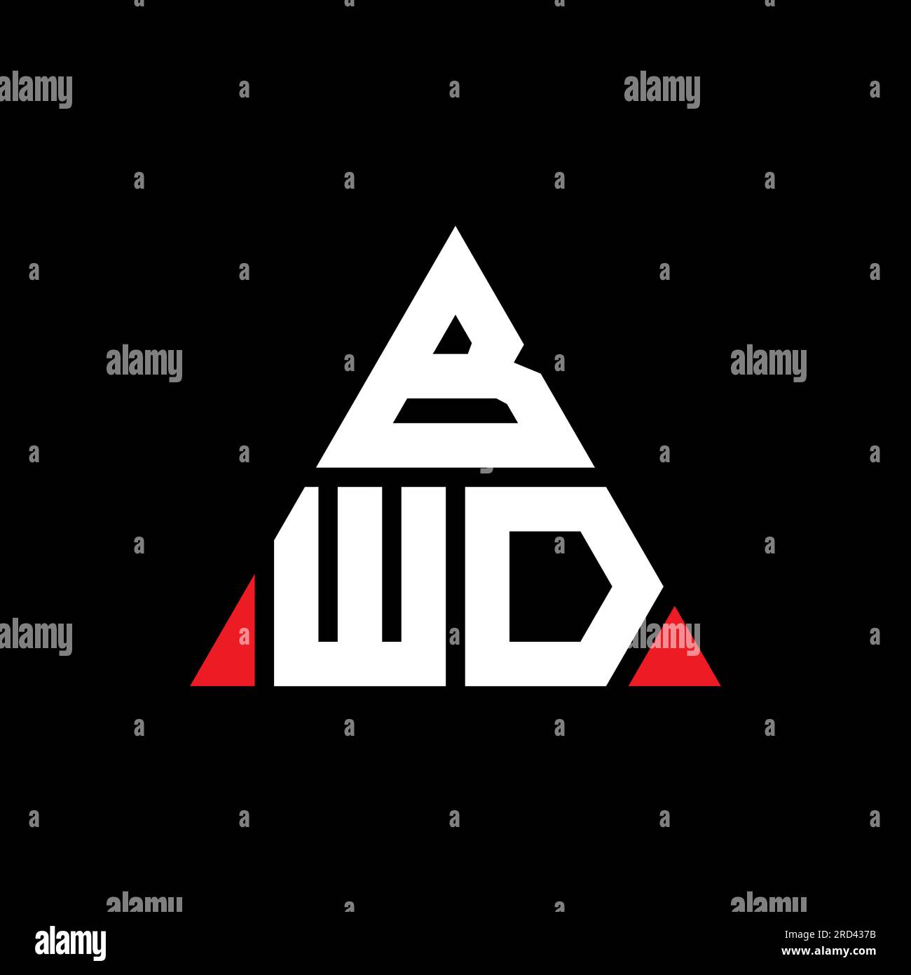 BWD-Logo mit Dreiecksbuchstaben und Dreiecksform. Monogramm mit BWD ...