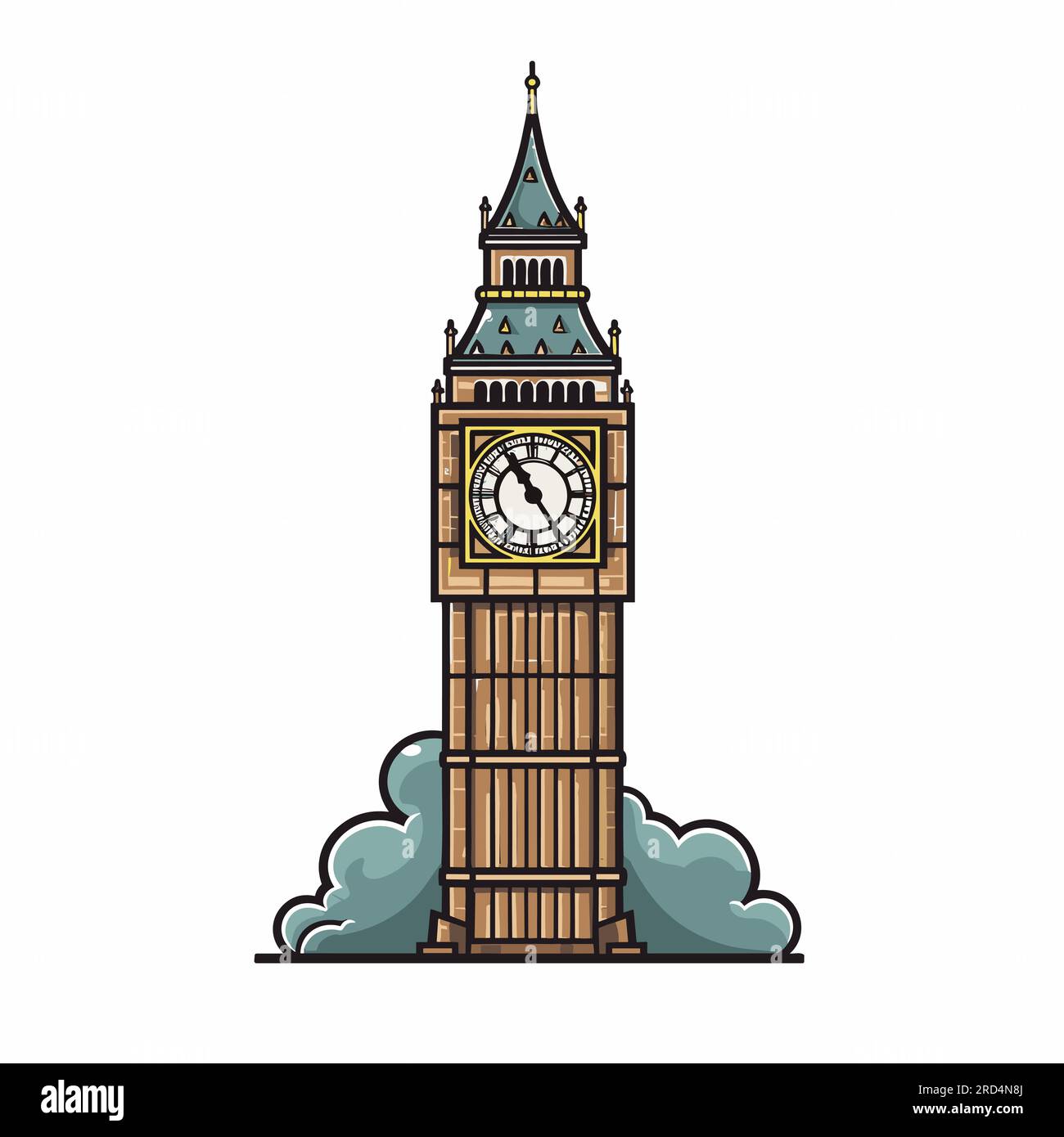 Großer Ben. Ein handgezeichnetes Comic-Bild von Big Ben. Vektor-Doodle ...