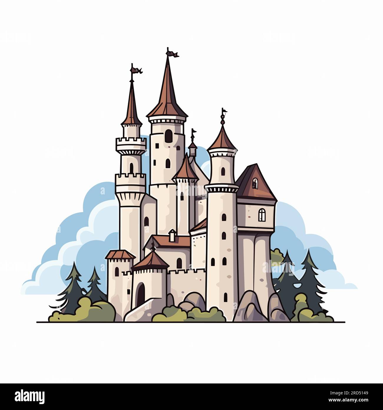 Neuschwanstein castle zeichnung Stock-Vektorgrafiken kaufen - Alamy