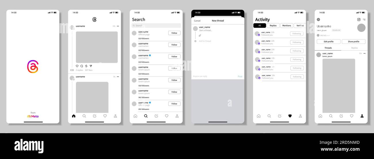 Threads instagram Stock-Vektorgrafiken kaufen - Alamy