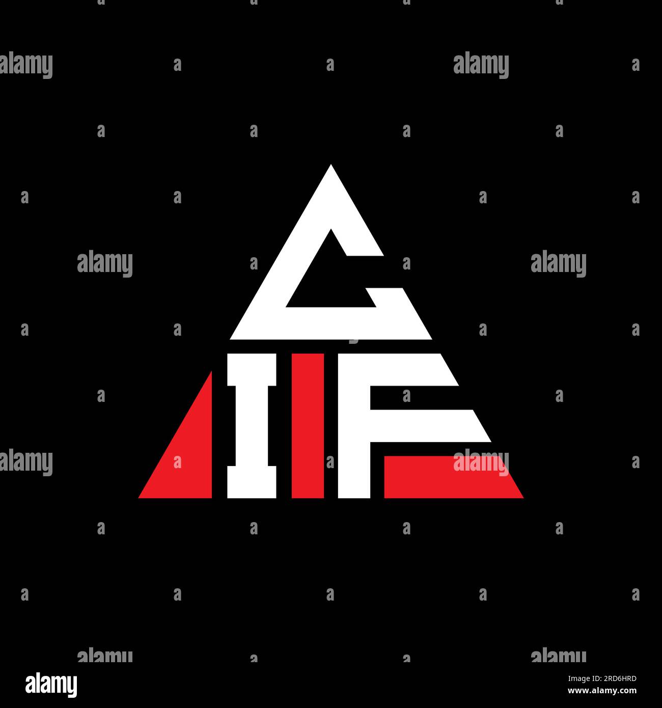 CIF-Logo mit Dreiecksbuchstaben und Dreiecksform. CIF-Monogramm mit ...