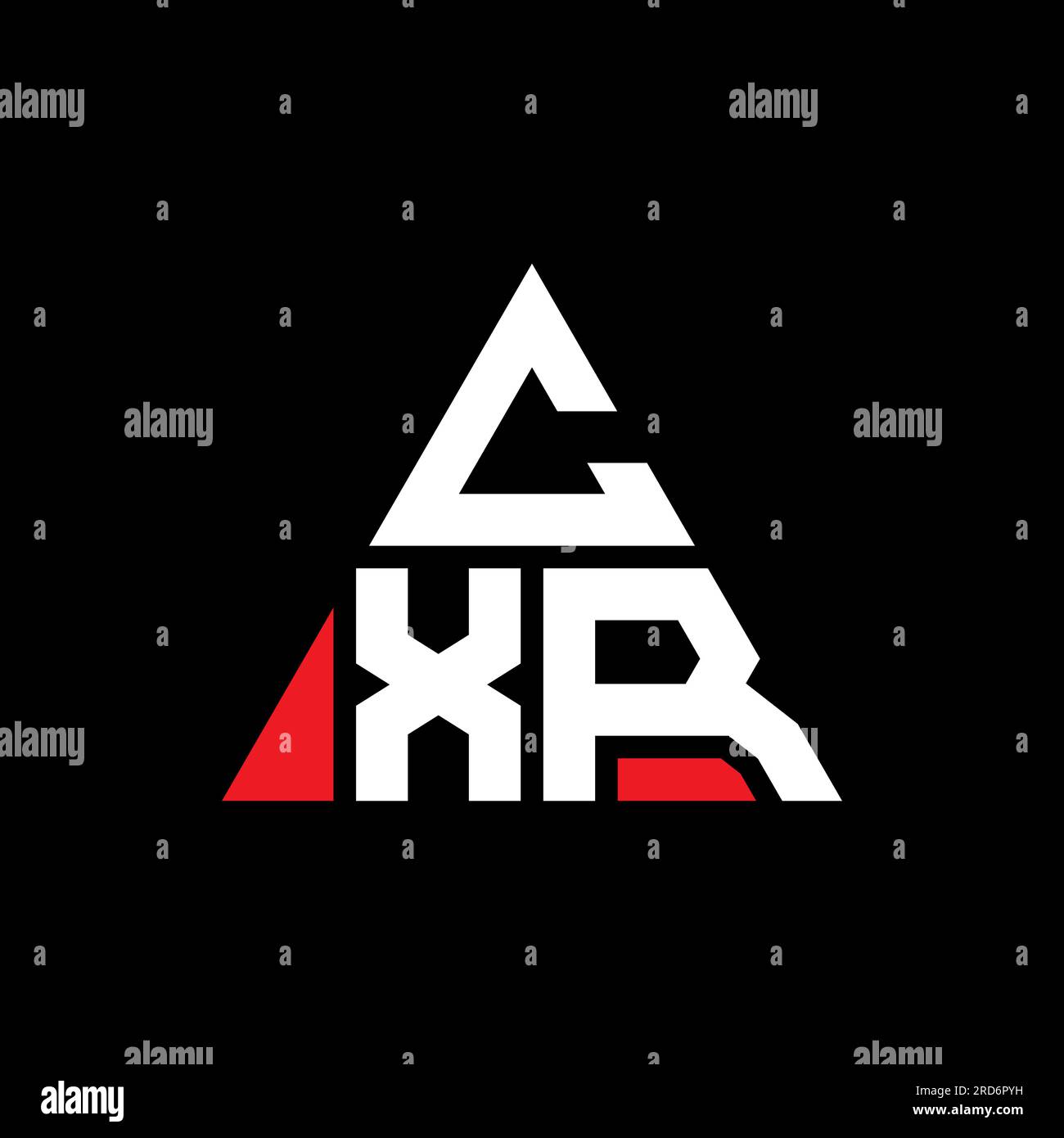 CXR-Logo mit dreieckigem Buchstaben in Dreiecksform. Monogramm mit dem ...