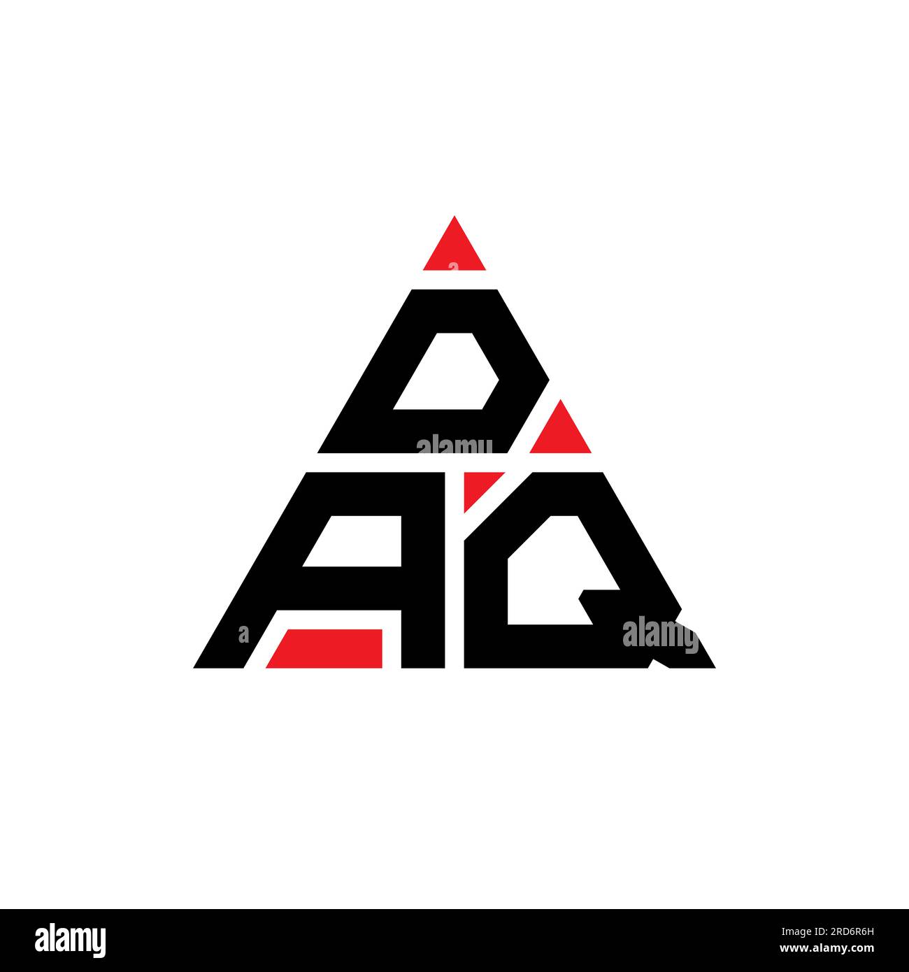 DAQ-Logo mit Dreiecksbuchstaben und Dreiecksform. Monogramm mit DAQ ...