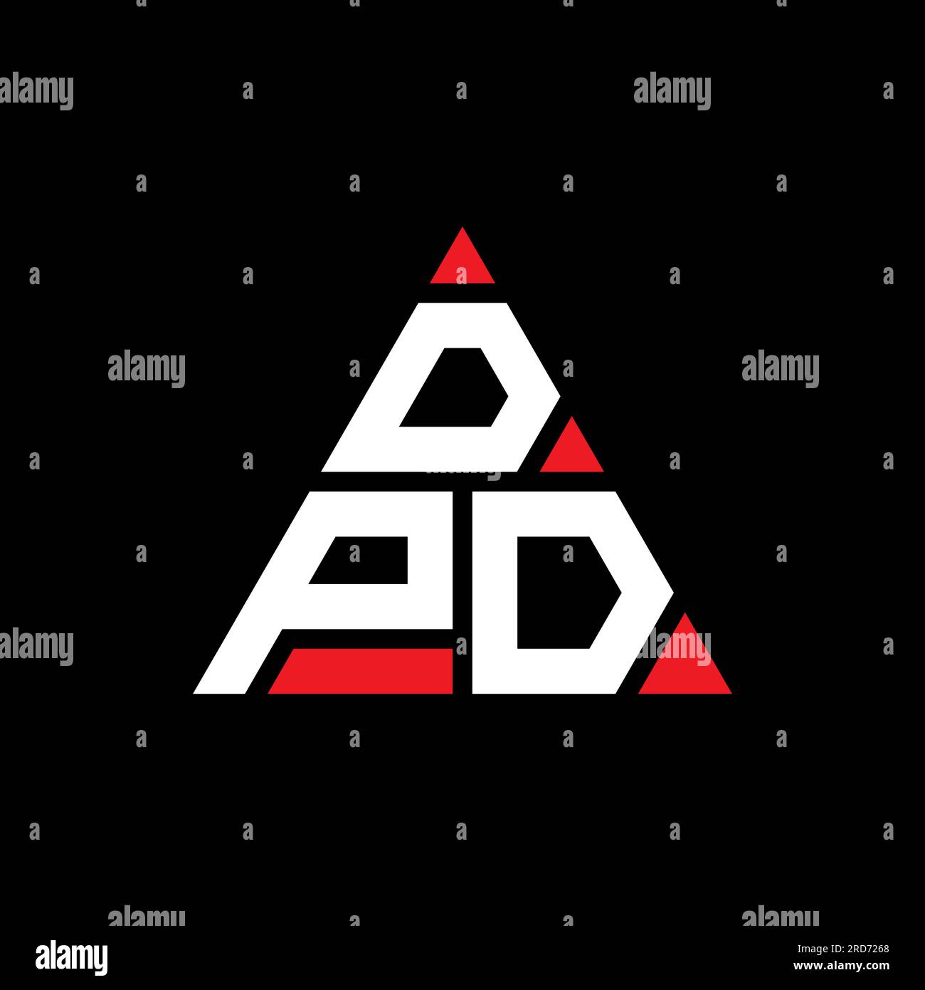 DPD-Logo mit dreieckigem Buchstaben in Dreiecksform. Monogramm mit DPD ...